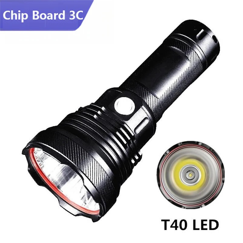 Powerful T40 LED Flashlights Type-C 5A USB 20000 Lumens Super Bright ...