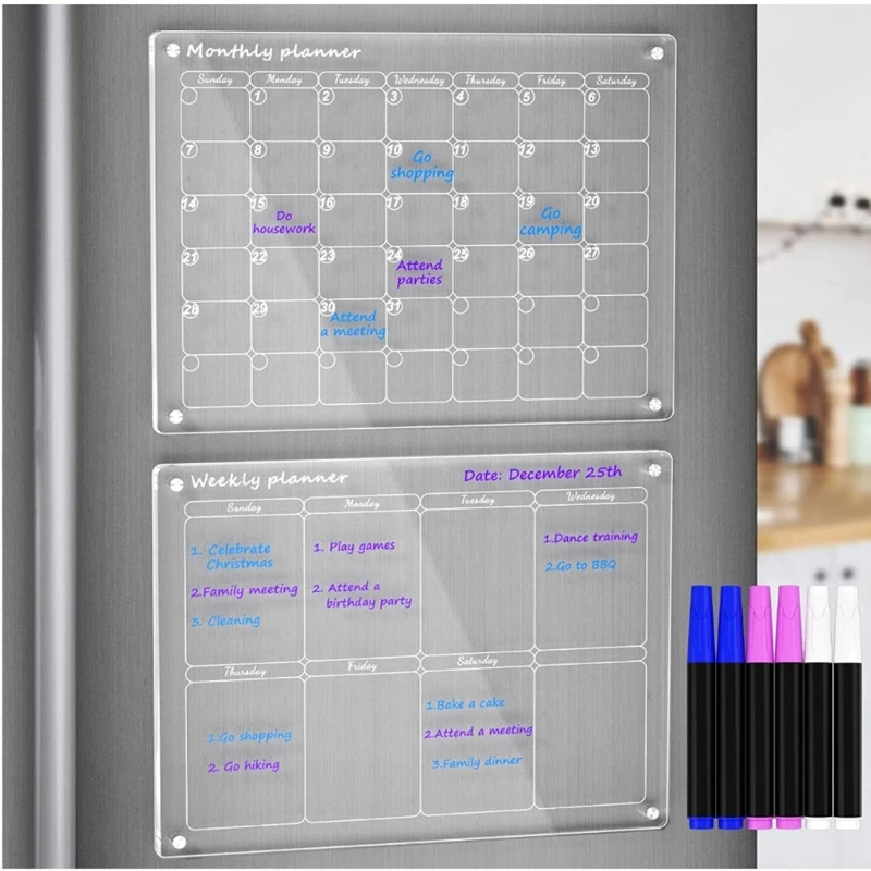 Acrylic Magnetic Calendar Planning Board Weekly Monthly Schedule ...
