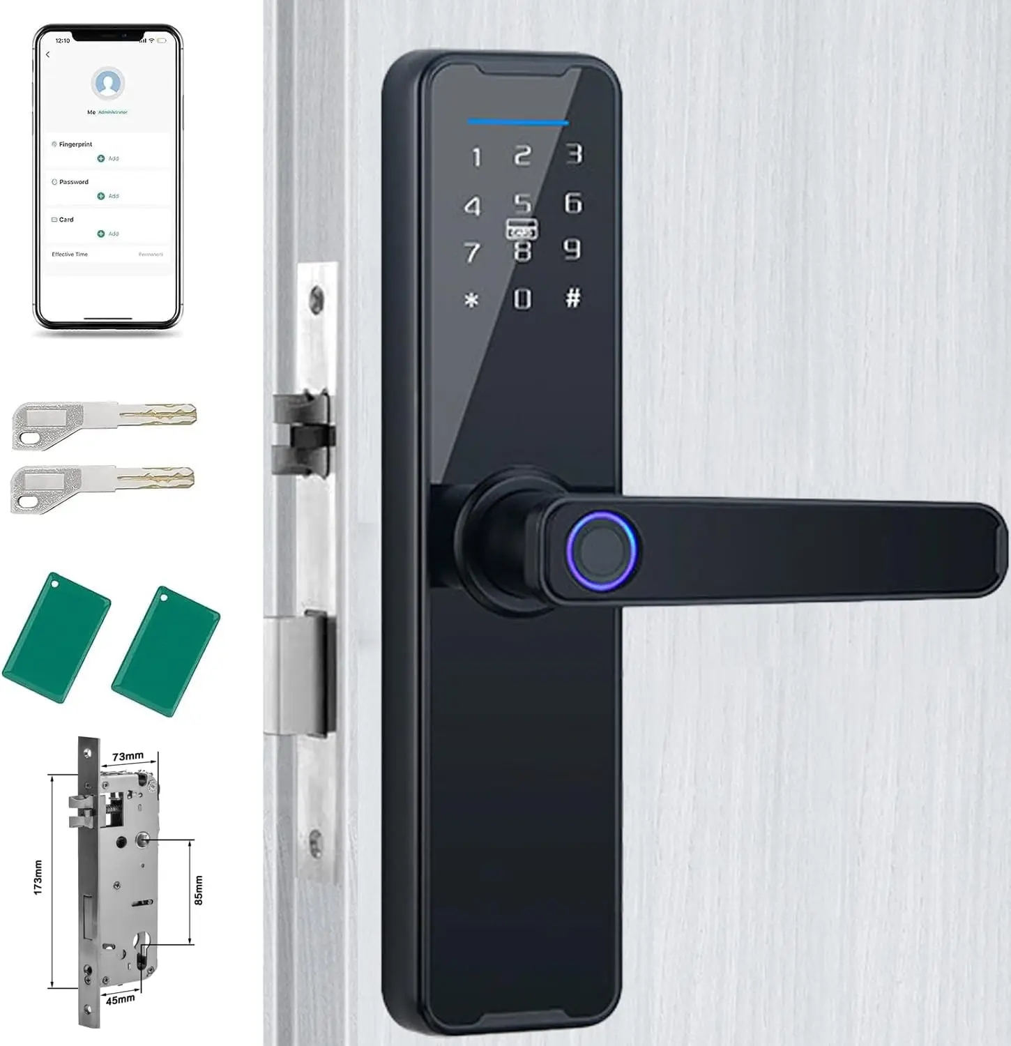 Electronic-Fingerprint-Door-Lock-Tuya-WiFi-APP-Keyless-Entry-Smart-Door ...