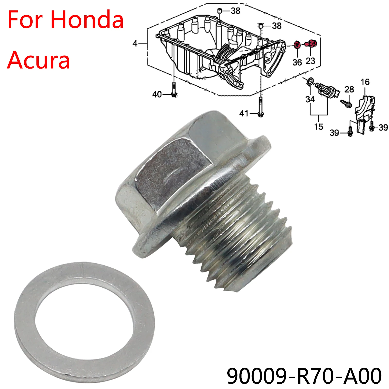 M14x1-5mm-Car-Engine-Oil-Drain-Plug-Bolt-Silver-with-Washer-90009-R70 ...