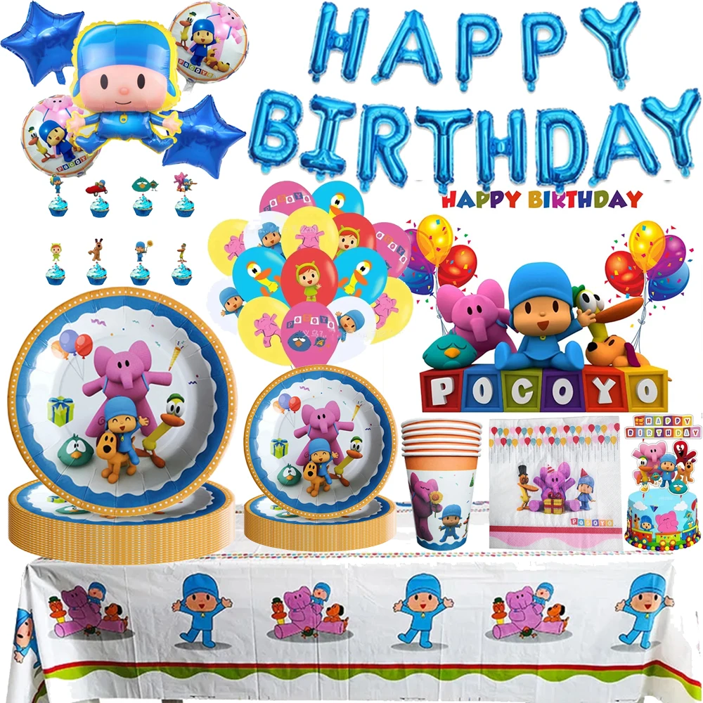 Cartoon-Theme-Pocoyoed-Birthday-Party-Decoration-Disposable-Tableware ...