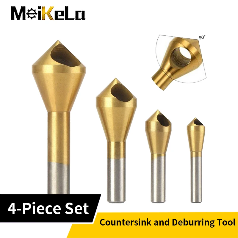 Meikela 4Pcs 2 5mm 5 10mm 10 15mm 15 20mm Titanium Coated Countersink ...