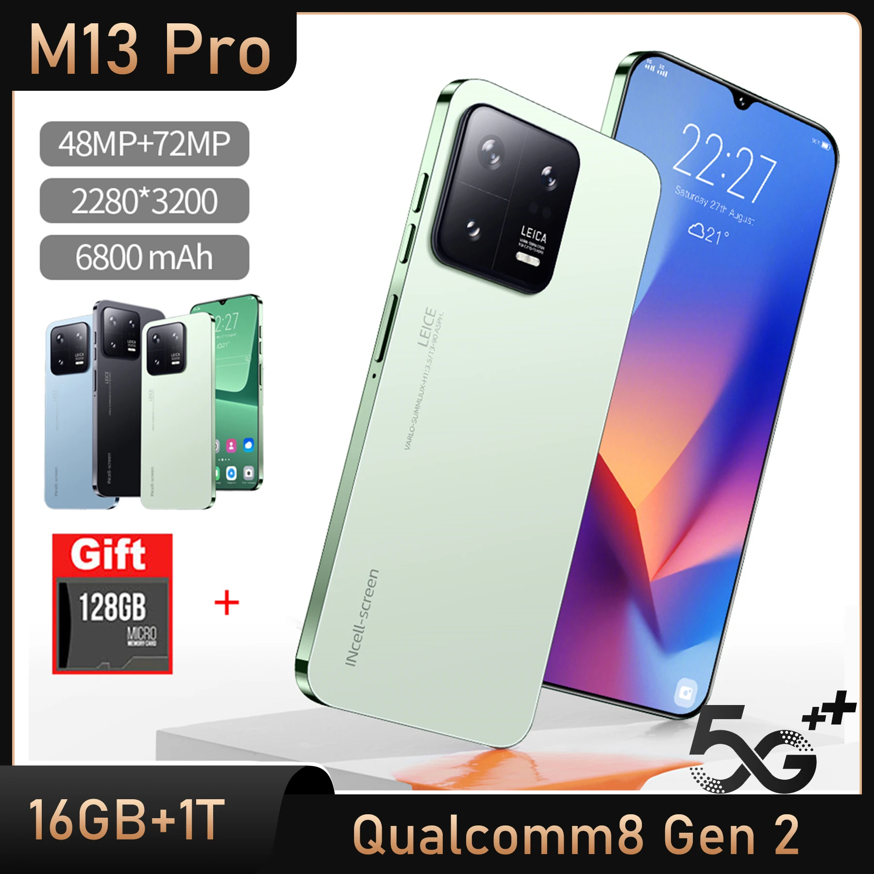 Global-Version-Smartphone-M13-Pro-6-8-HD-16G-1TB-48MP-72MP-Android-13 ...