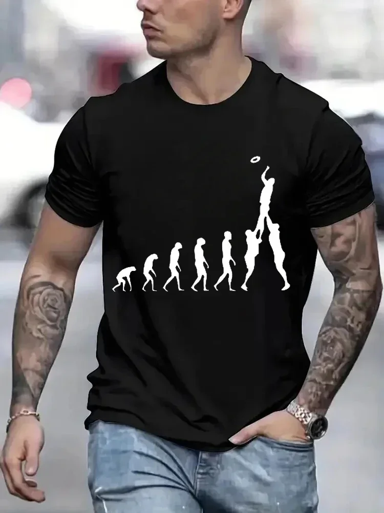 Rugby-Evolution-Novelty-Funny-T-Shirt-Male-Black-Top-Tee-Hipster ...