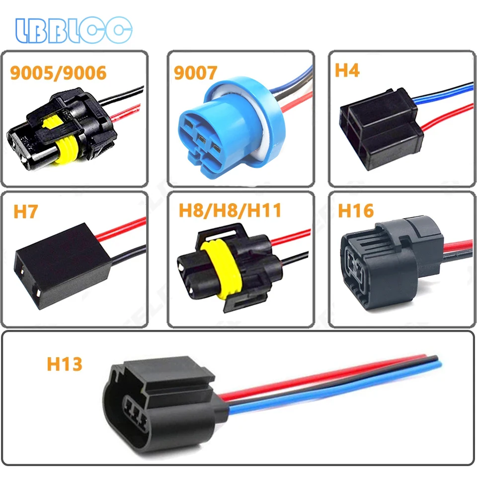 1PC-H4-H7-H11-H13-H16-9007-9005-Female-Bulb-Socket-Plug-Adapter ...