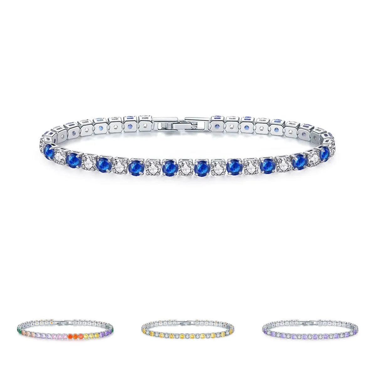 New-Style-White-Gold-Color-17cm-19cm-Tennis-Bracelets-for-Women-Hand ...