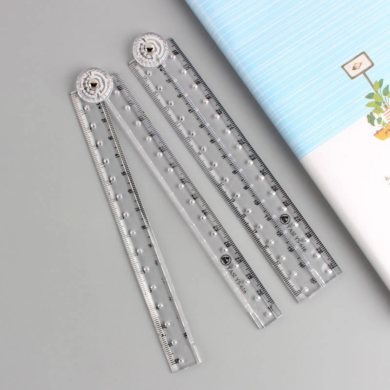Folding Acrylic Ruler Transparent Straight Rulers Creative Tool Drawing ...