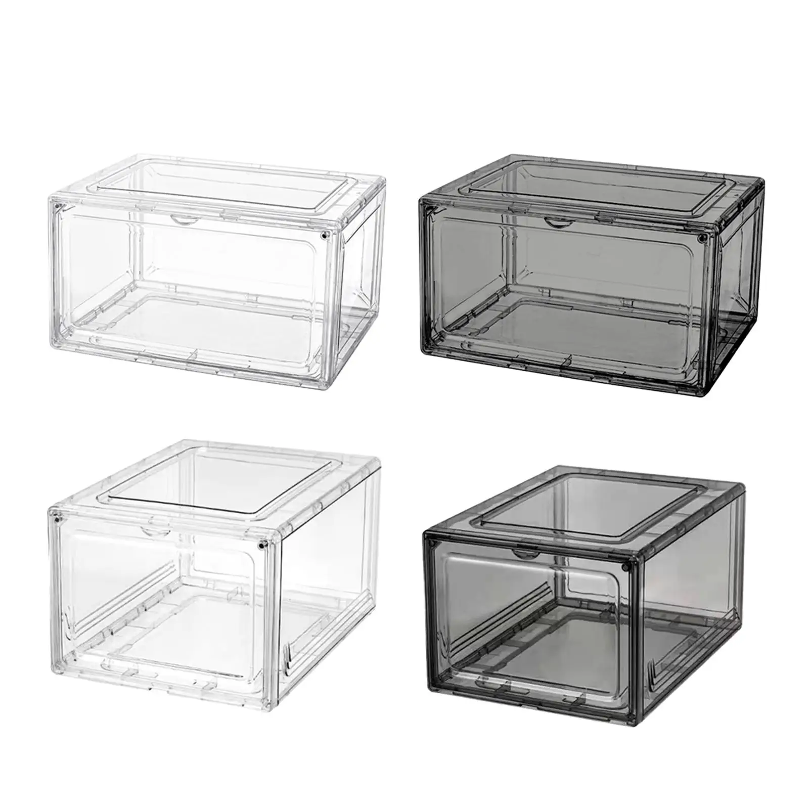 Transparent-Boot-Shoe-Storage-Boxes-Drawers-Space-Saving-Foldable-Shoe ...