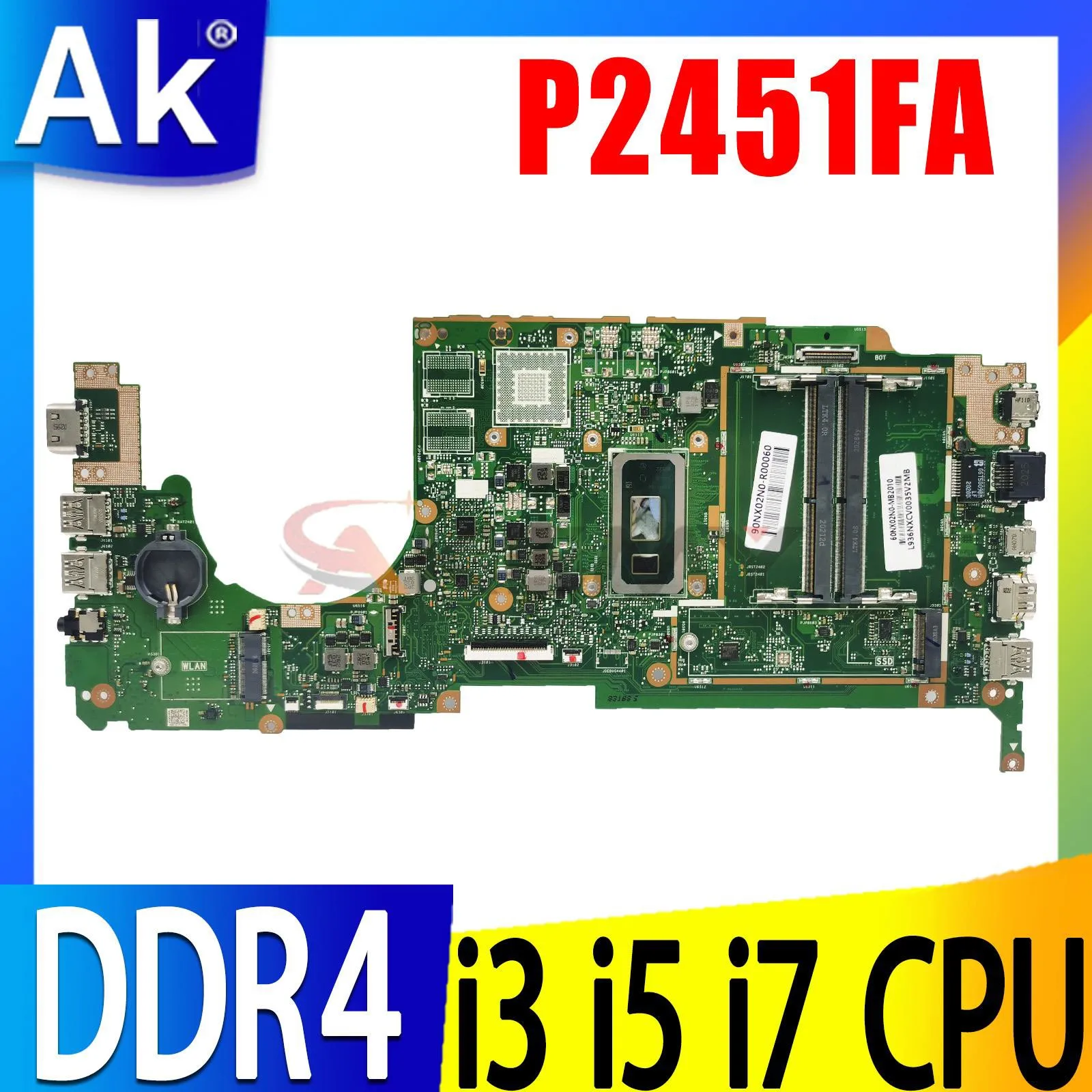 Shenzhen P2451FA Mainboard For ASUS ExpertBook P2451F P2451FA P2451FAW ...