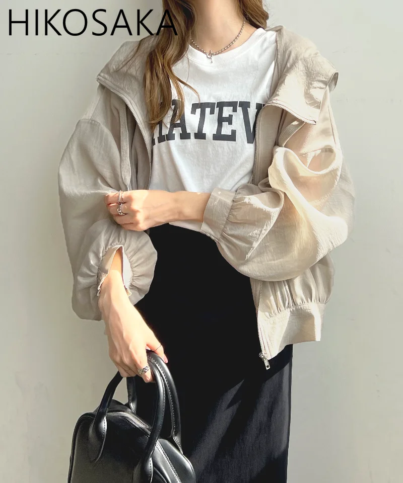 Japan Style Chic Casual Loose Summer Jackets Women Light Hooded Sun ...