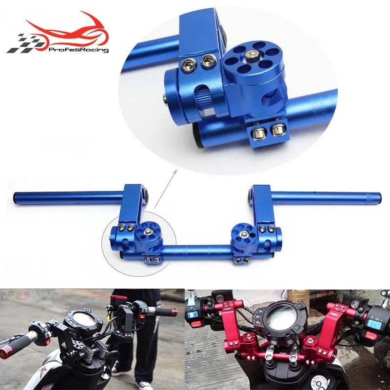 Motorcycle CNC Adjustable Steering Handlebar 7/8" 22mm Removable Handle ...