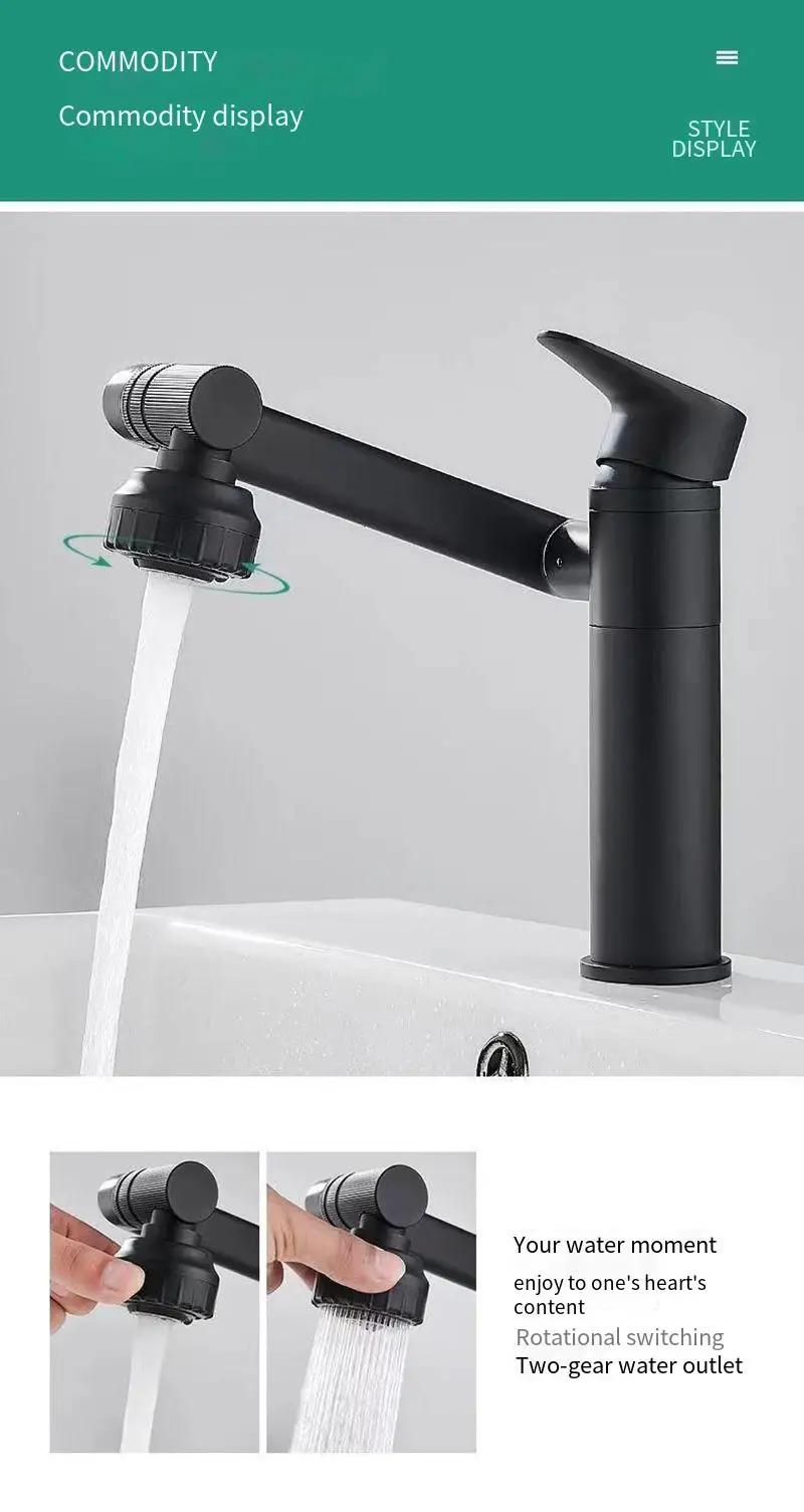 Universal Single-Hole Rotatable Multi-Directional Faucet - FaucetBazaar 1