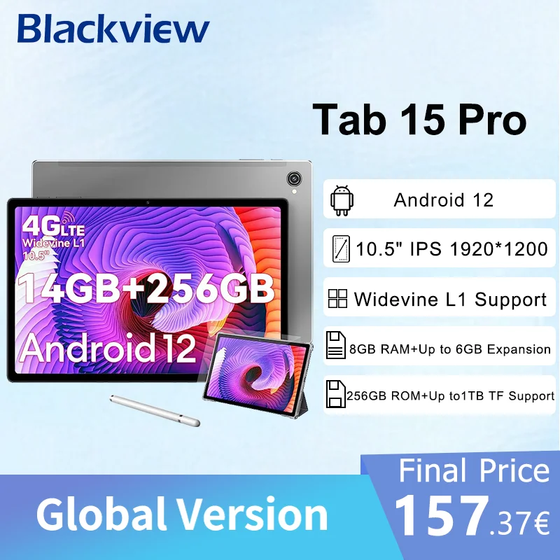 NEW Blackview Tab 15 Pro Tablet Android Pad Octa Core (8+6)14GB 256GB ...