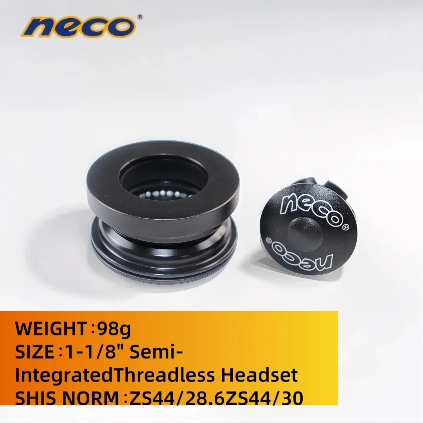 Neco Bike Headset Bicycle Semi-Integrated Threadless Headset 1-1/8 ...