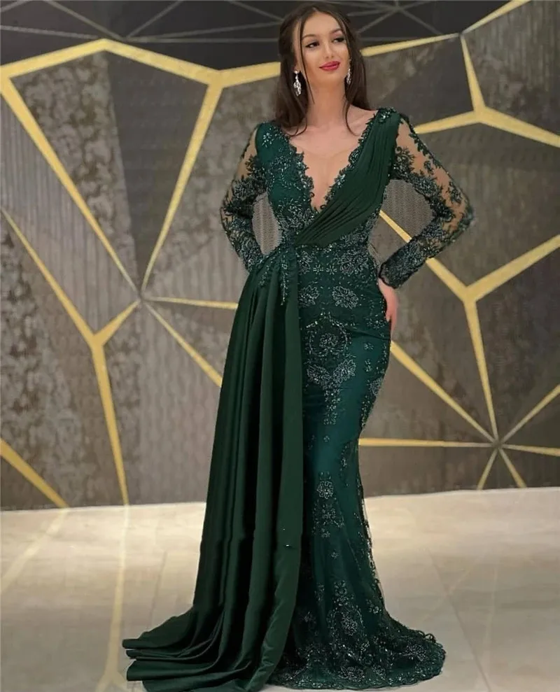 Emerald Lace Long Dress