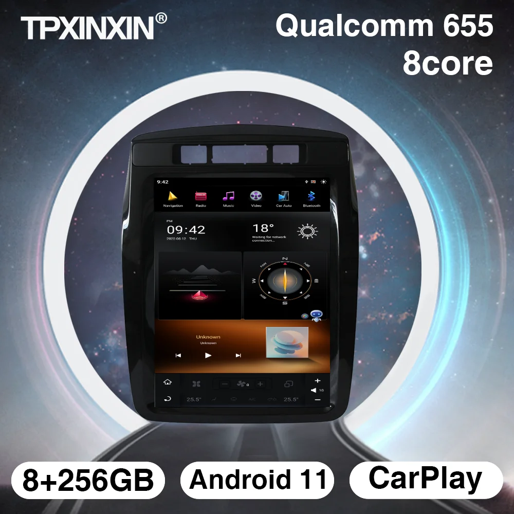 256G Car Radio Tesla Style Qualcomm 665 Android 11 GPS Navi DVD For VW ...