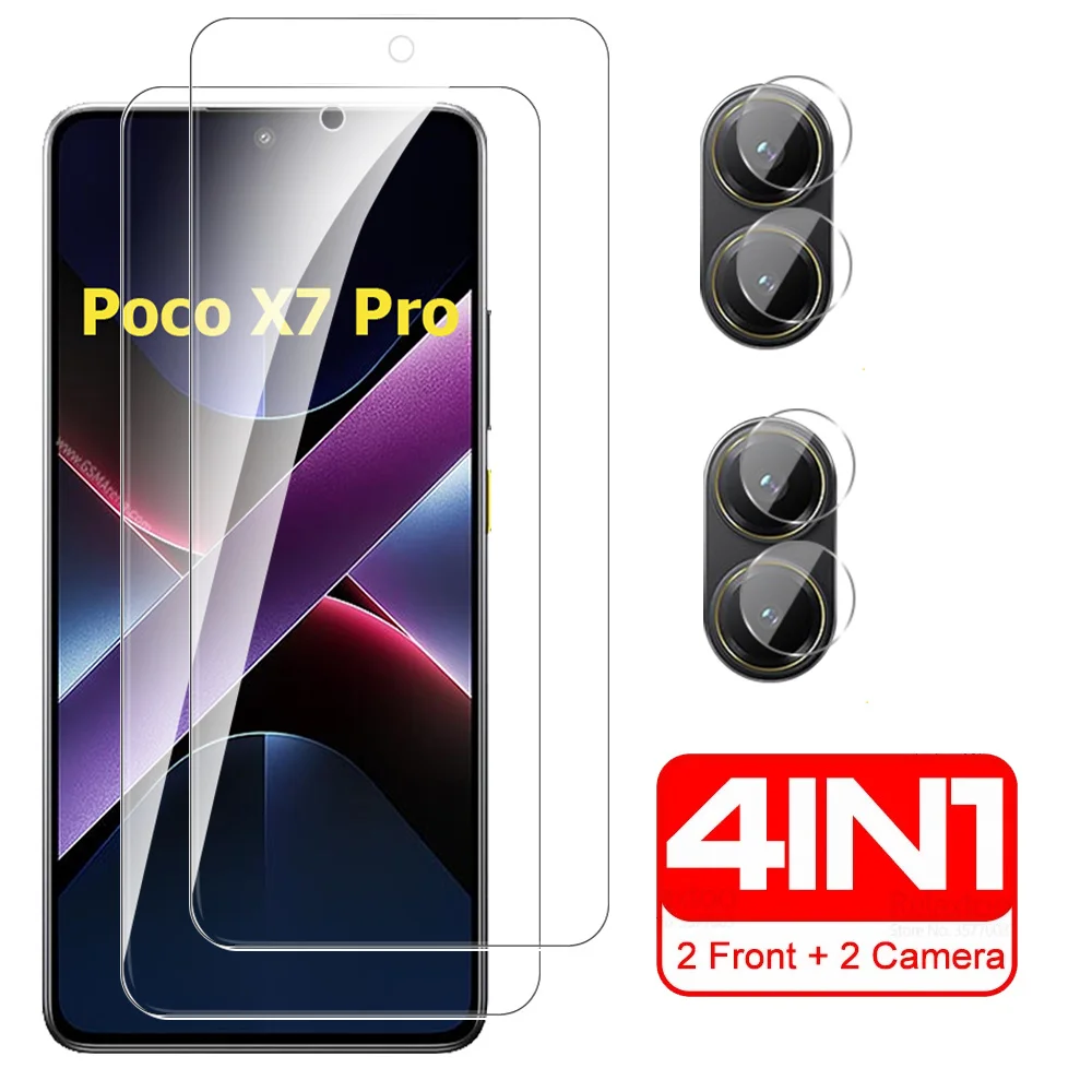 PocoX7Pro Glass 4in1 Screen Protector For Xiaomi Poco X7 Pro 5G Lens ...