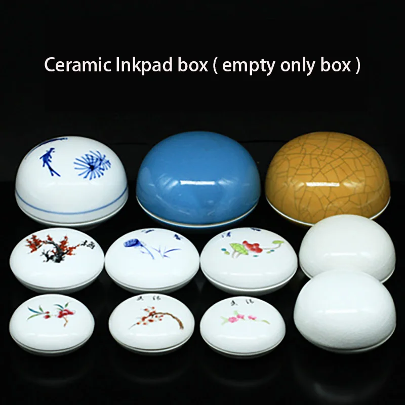 Ink-Pad-Inkpad-Seal-Box-Ceramic-Porcelain-Calligraphy-Pads-Stamp-Use ...