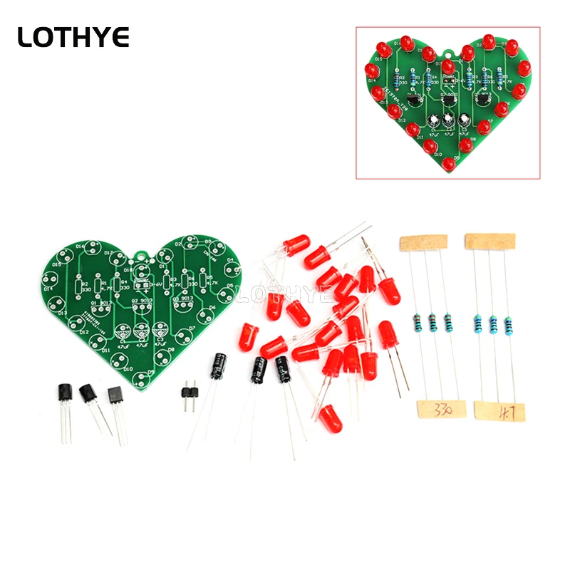 LED-Light-Heart-Shape-Water-Lamp-Kit-Cardioid-DIY-Electronic-Kit-Love ...