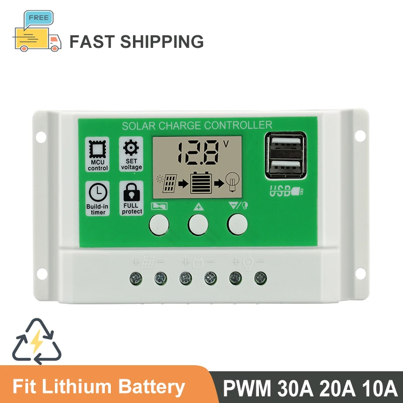 PWM-Solar-Charger-Controller-30A-20A-10A-Fit-For-Lithium-Battery ...