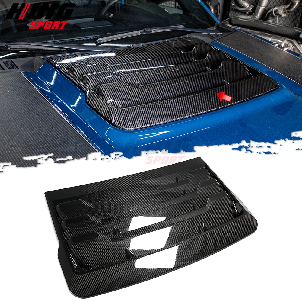 Real Carbon Fiber Car Front Engine Hood Vent Molding Cover For Ford ...