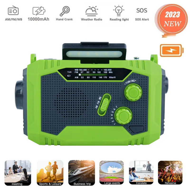 Emergency-Radio-Receiver-Solar-Power-Hand-Crank-Generator-2000mAh ...