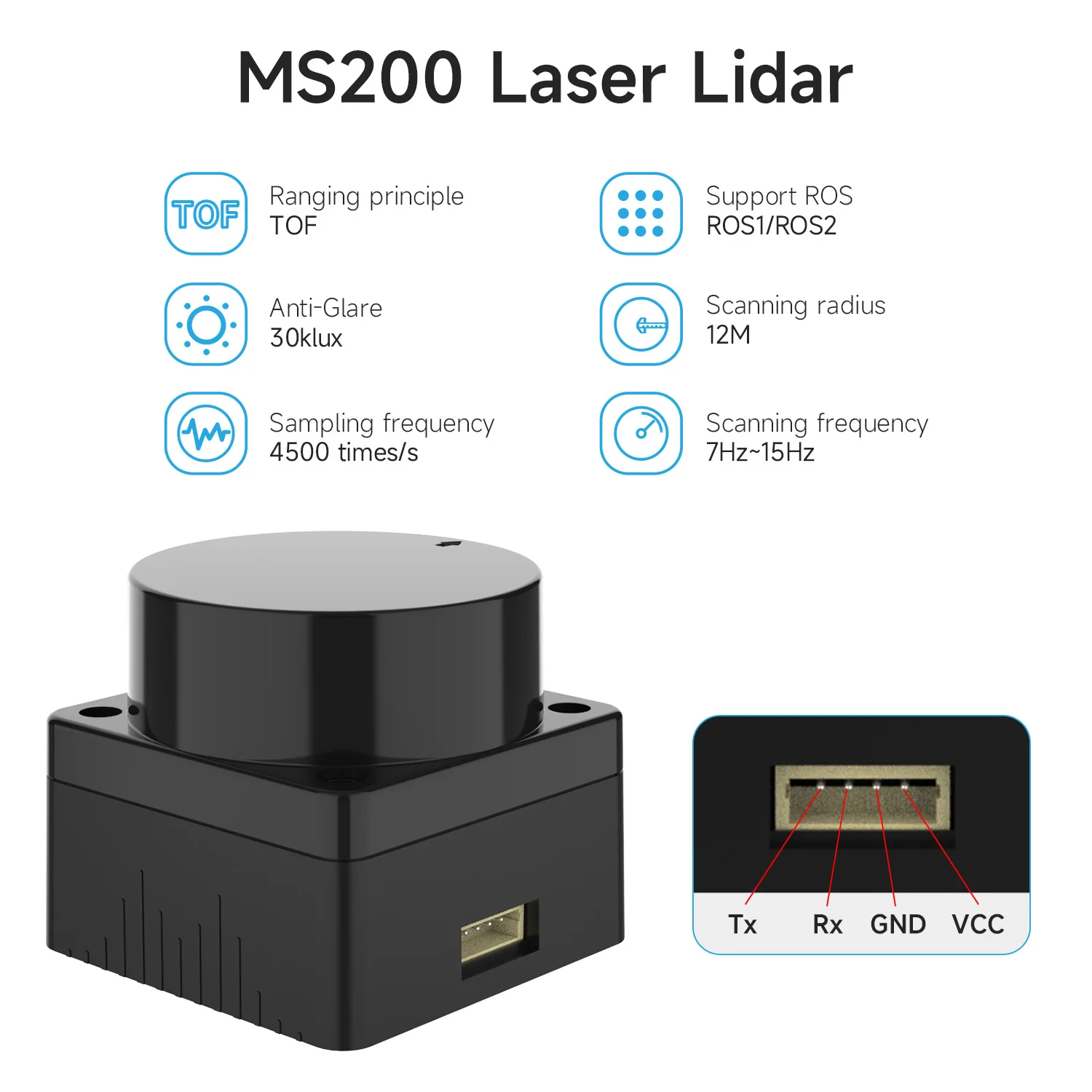MS200-TOF-Lidar-Sensor-Module-12M-Range-Support-ROS-ROS2-Apply-for ...