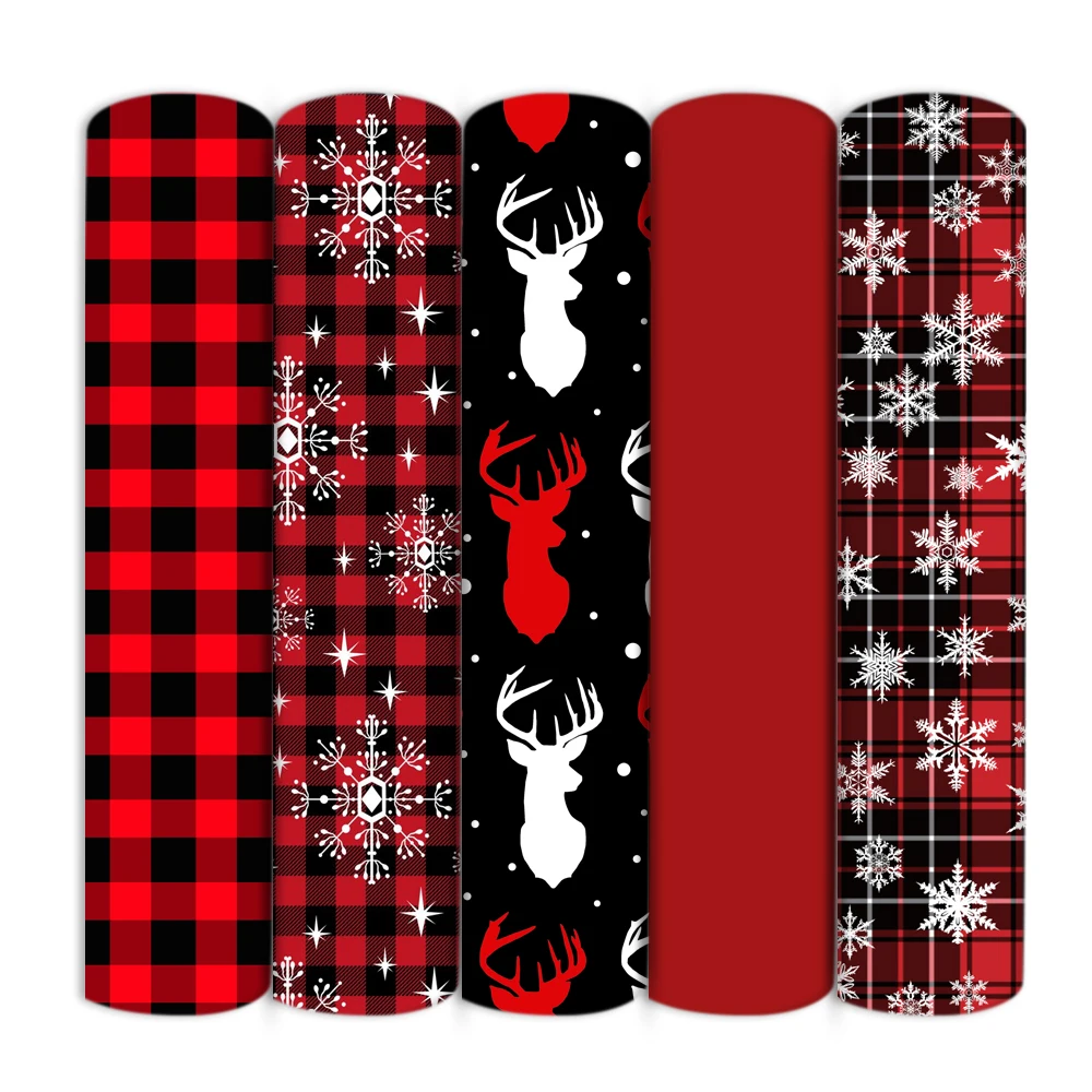 5pcs-20x20cm-Christmas-Plaid-Grid-Fat-Quarter-Bundles-Polyester-Cotton ...
