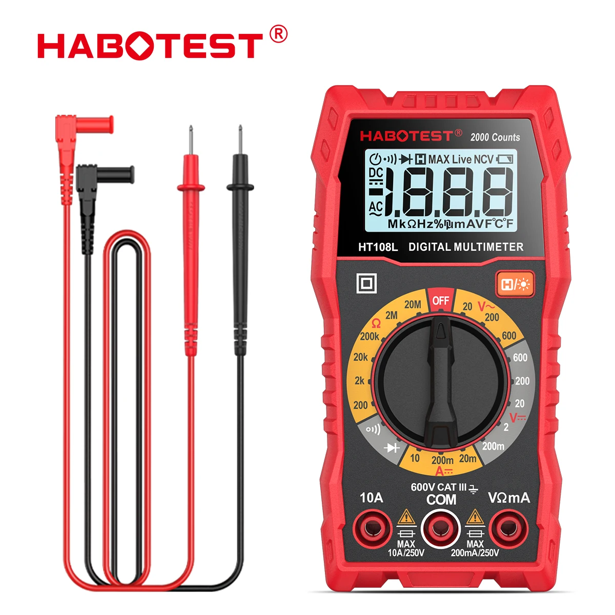 HABOTEST-HT108L-Digital-Professional-Multimeter-Multimetro-DC-AC-Diode ...