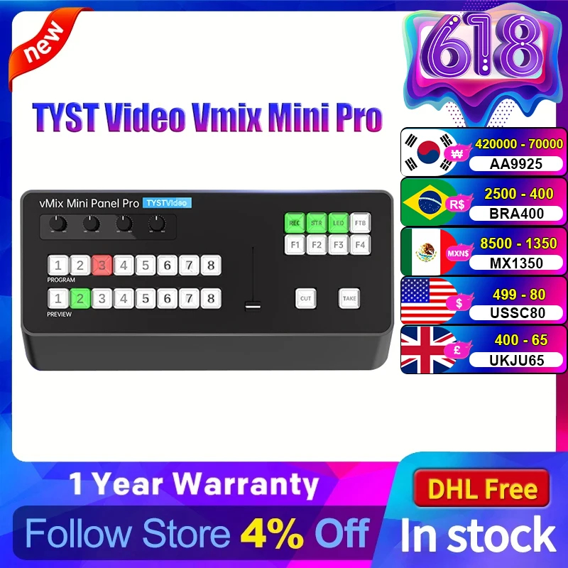 NEW TYST Video Vmix Mini Pro Switcher Control Panel MIDI2.0 Video ...