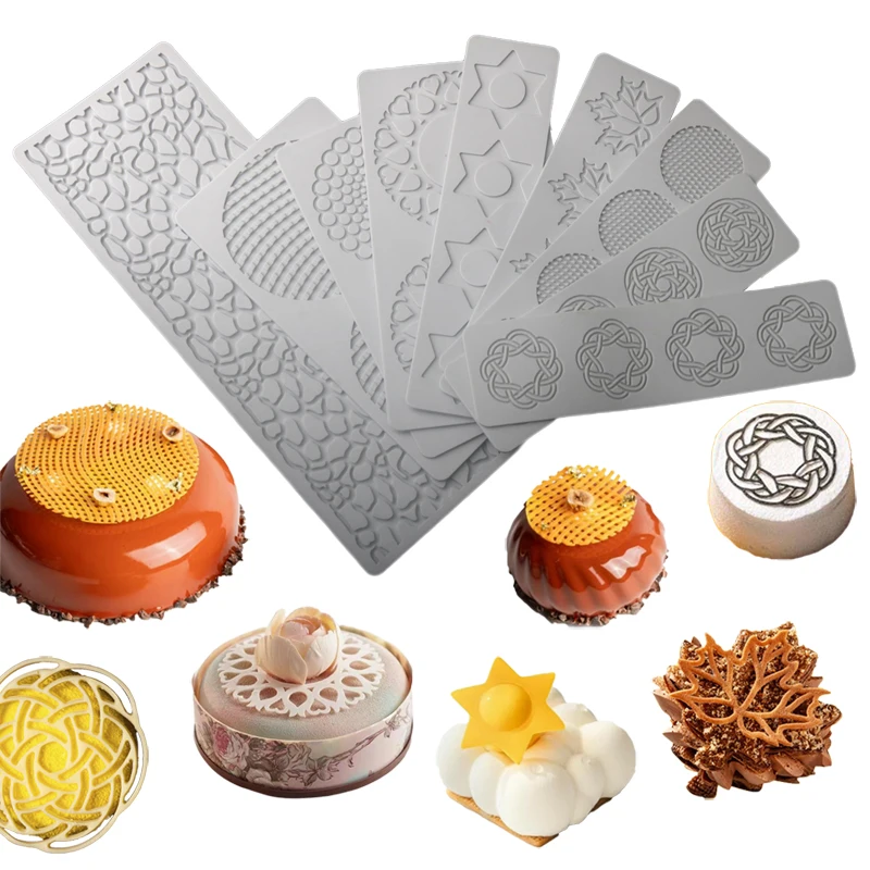 Geometric-Line-Texture-Design-Sugar-Craft-Silicone-Pad-Chocolate-Chip ...