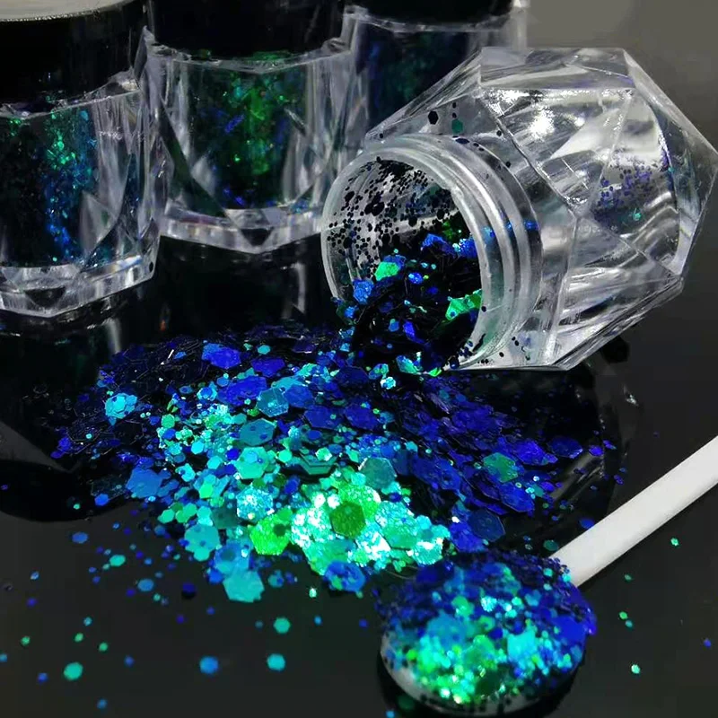 5g-Box-Chameleon-Hexagon-Nail-Glitter-Mix-Size-Sequin-Powder-13Color-UV ...