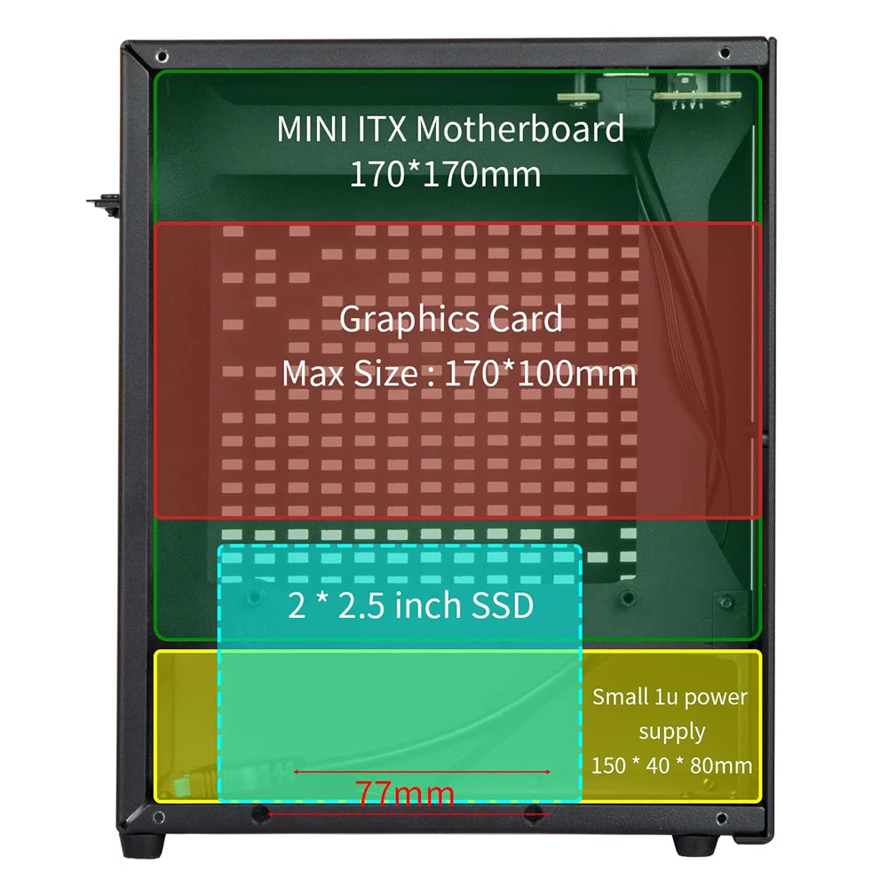 Aluminum HTPC Mini ITX PC Case with PCIE 3.0 Cable Mini ITX Chassis ...