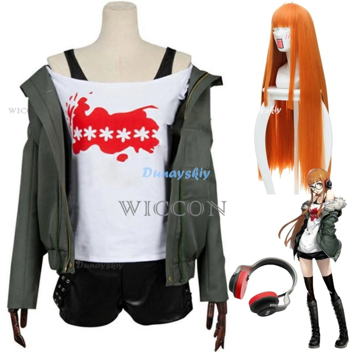 Game-Persona-5-Futaba-Sakura-Cosplay-Costume-Wig-Woman-Halloween-Party ...