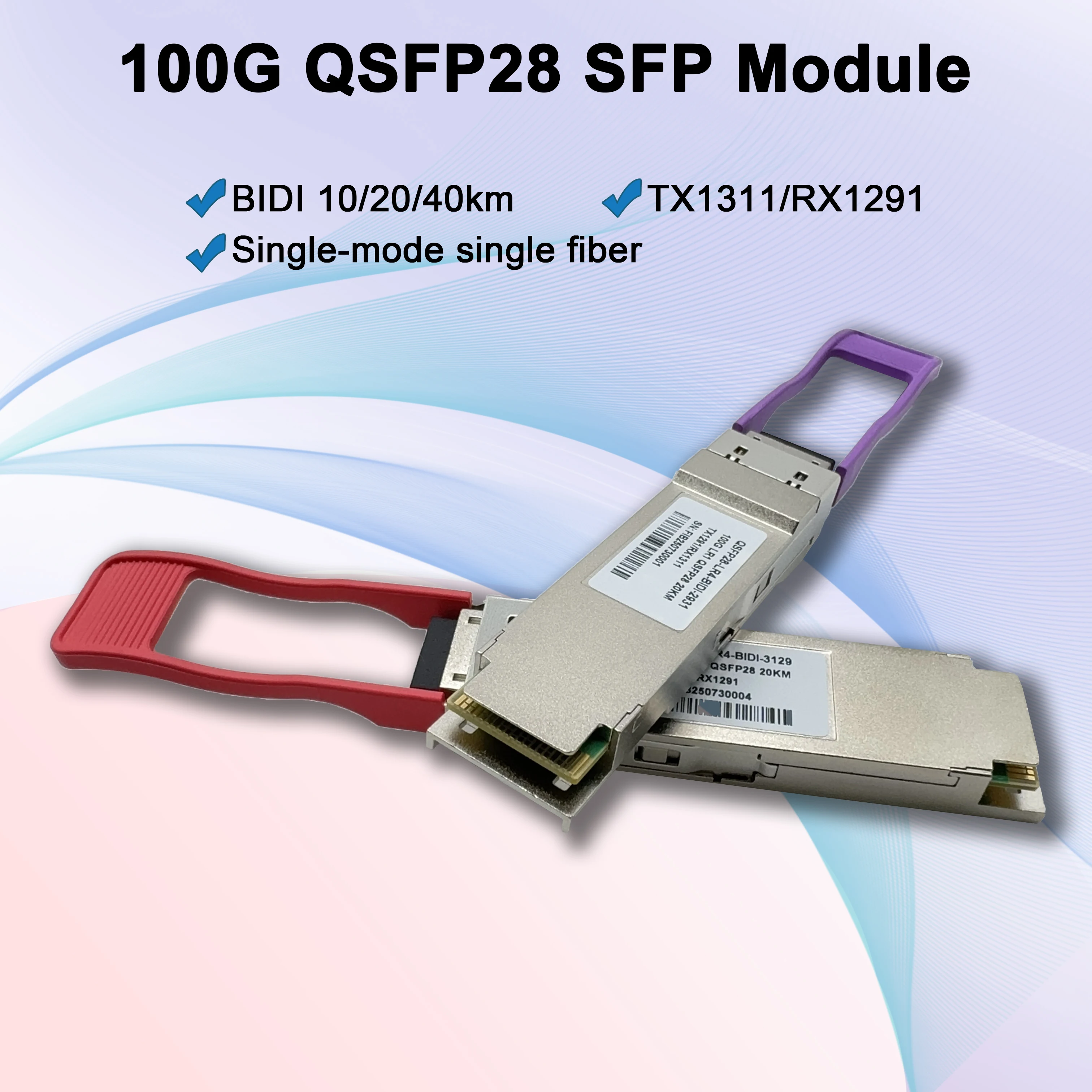 100G 10/20/40km qsfp28 BIDI GBIC Single-mode LC Transceiver Fiber optic ...