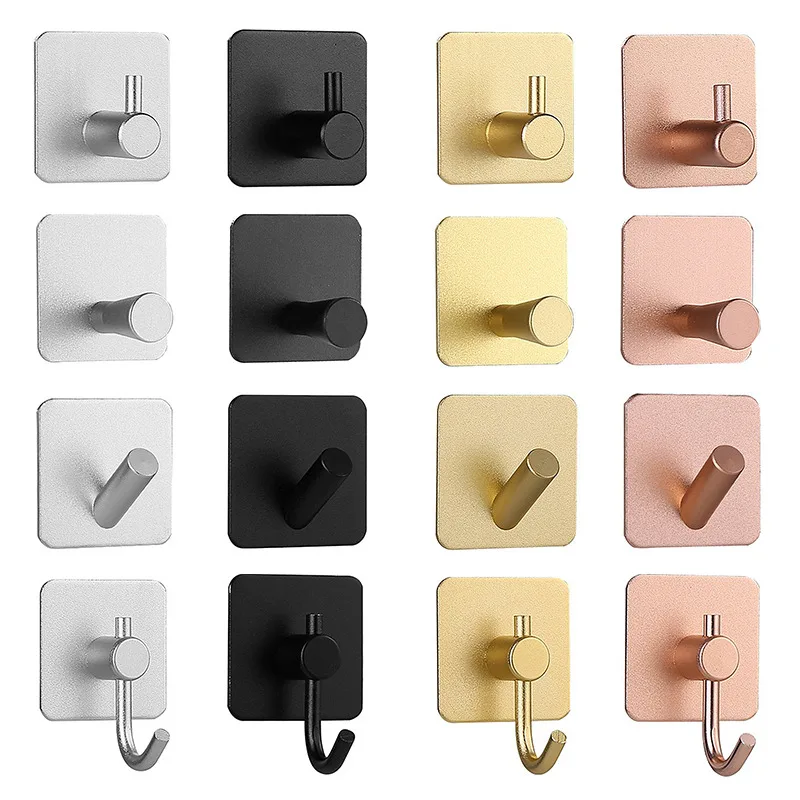 Self-Adhesive-Wall-Hooks-Door-Key-Holder-Clothes-Coat-Hanger-Bathroom ...