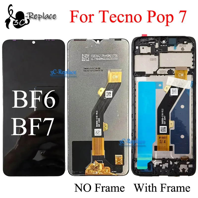 Black-6-6-Inch-For-Tecno-Pop-7-Pop7-BF6-BF7-LCD-Display-Touch-Screen ...