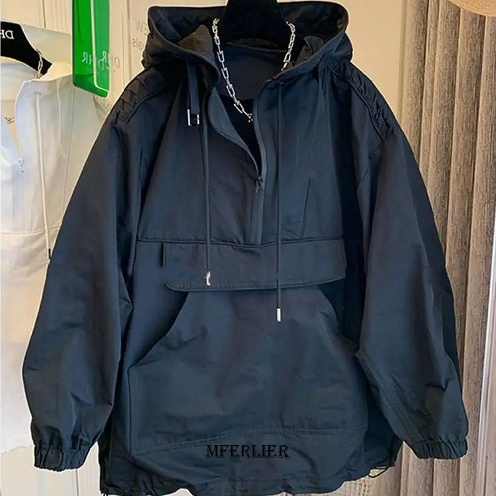 Plus Size 5XL 150kg Autumn Hooded Jacket For Women Long Sleeve ...