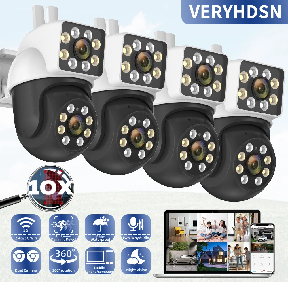 8MP-5G-Wifi-Camera-Dual-Lens-1-4PCS-Security-Surveillance-10x-Zoom-Dual ...