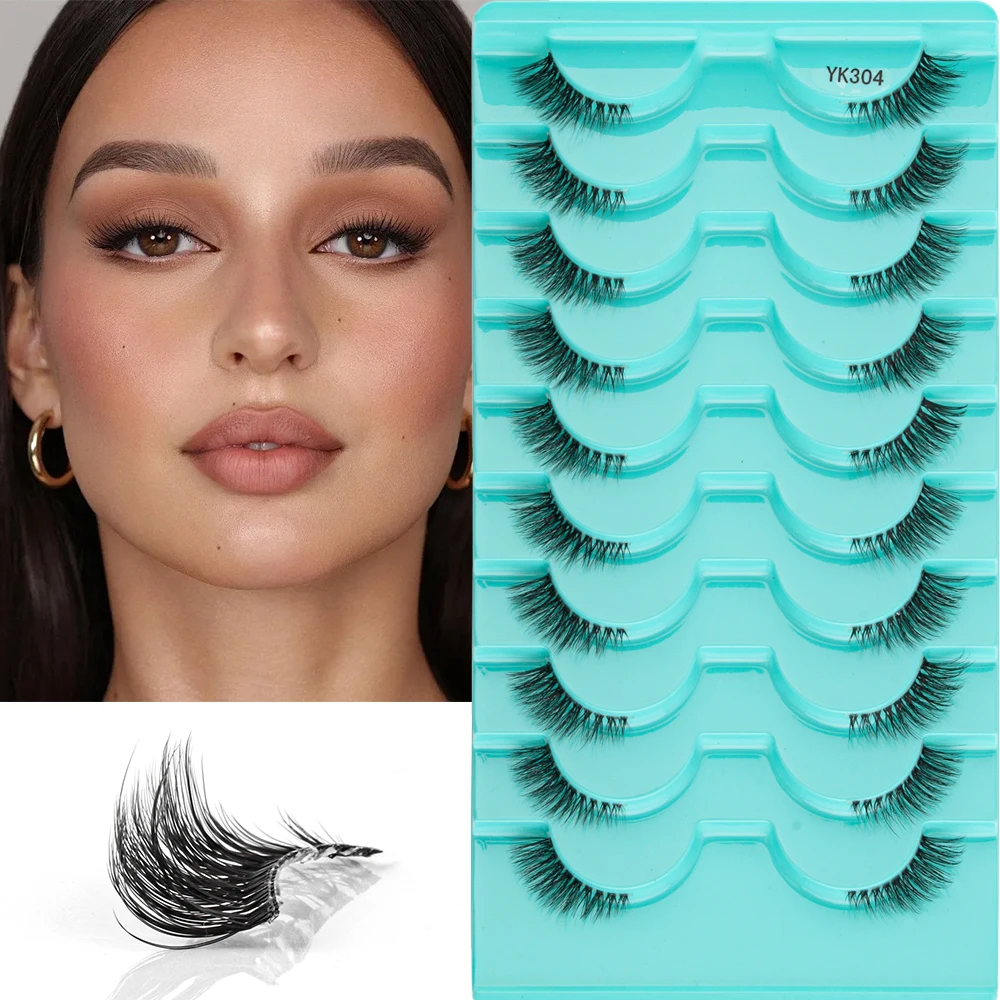 3-10-Pairs-Half-Lashes-Makeup-Natural-Long-Cat-Eye-Lashes-Dramatic ...