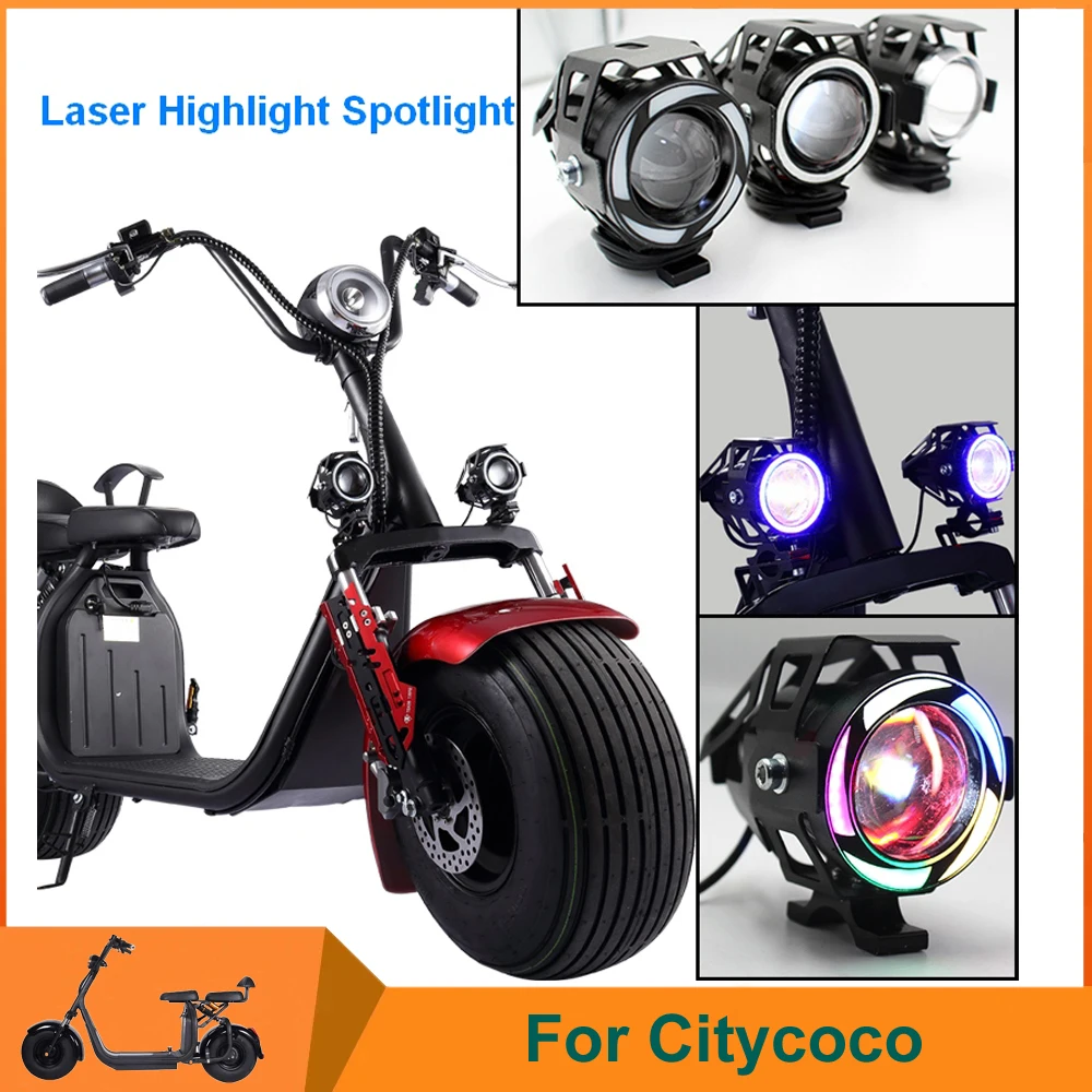 LED Head Light Spotlight Laser Highlight Flashing Angel Eyes And Demon ...