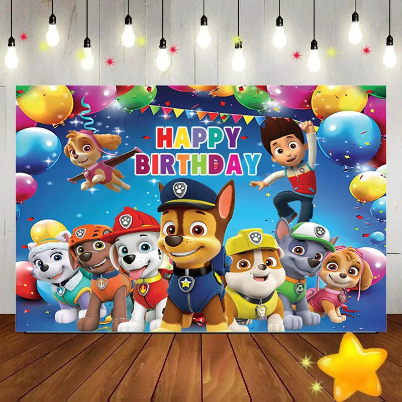 Paw-Patrol-Birthday-Backdrop-Decoration-Kids-Girs-Boy-Party-Photography ...