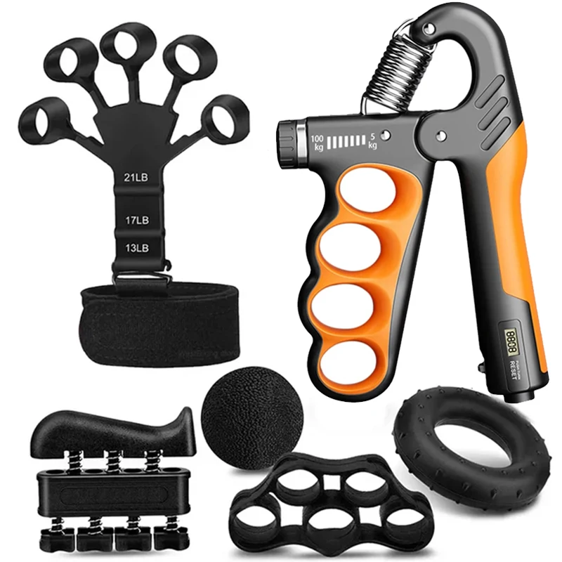 Grip Strengthener Digital Finger Strength Trainer Adjustable Wrist Hand ...
