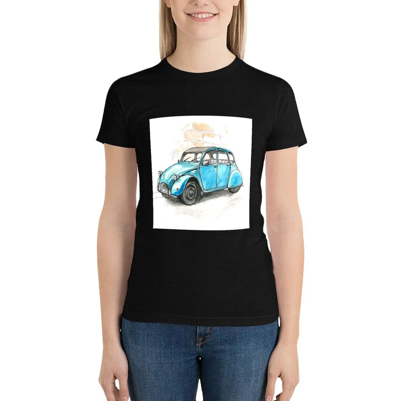 Blue-Citroen-2CV-T-Shirt-funny-Aesthetic-clothing-aesthetic-clothes ...
