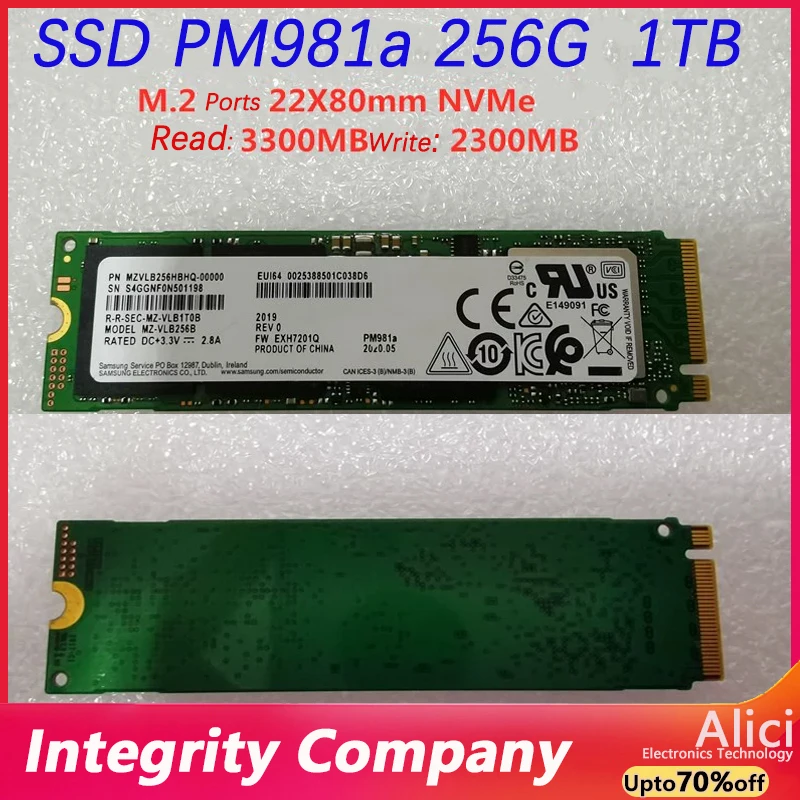 Original For Samsung SSDSamsung PM981a 256G512G1TB M.2 2280 NVMe ...