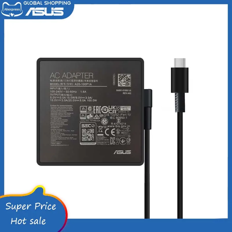 Cargador A20 100P1A para ordenador portátil Asus Zenbook 14, adaptador ...