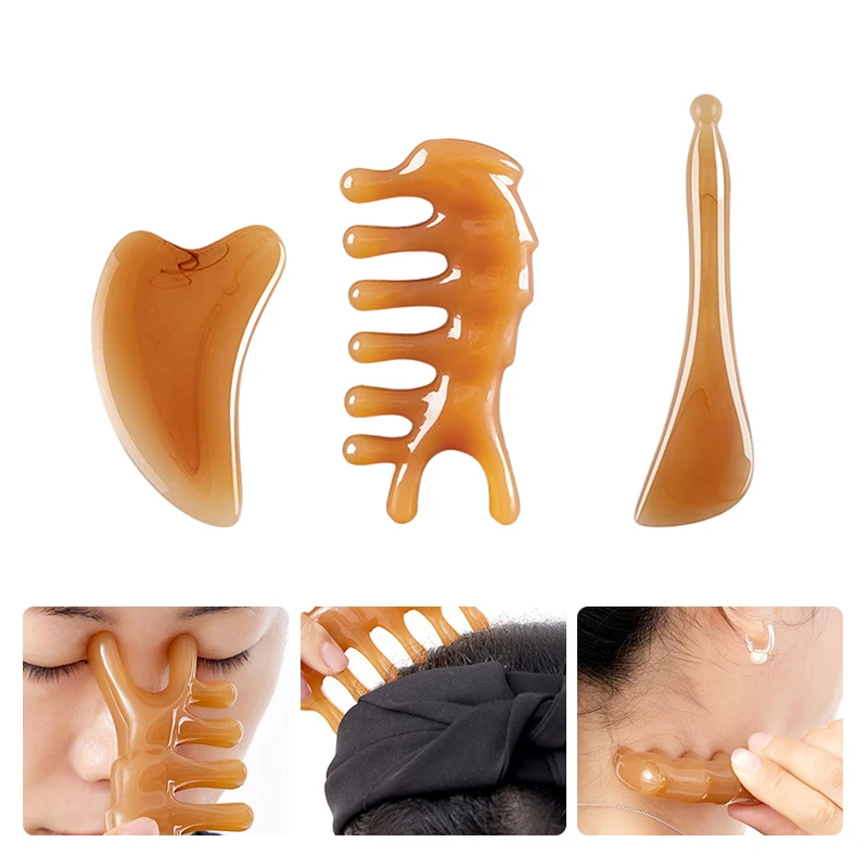 Resin Jade Gua Sha Board Acupuncture Massage Facial Gouache Quartz ...