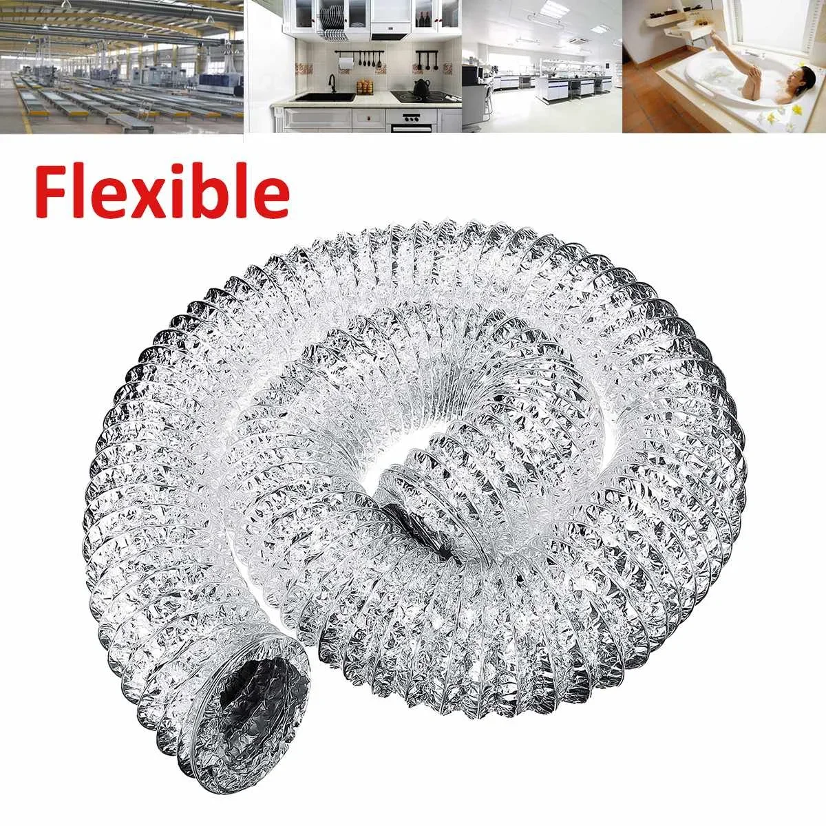 2-3M-4-inch-100mm-Ventilator-Pipe-PVC-Aluminum-Tube-Air-Ventilation ...