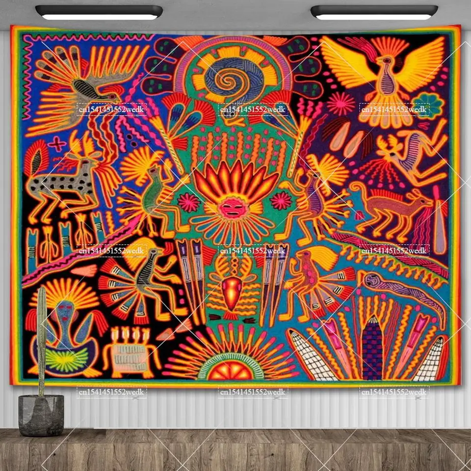 Mexicaanse Tribale Patronen Oranje Tapijt Tribal Patroon Kunst.