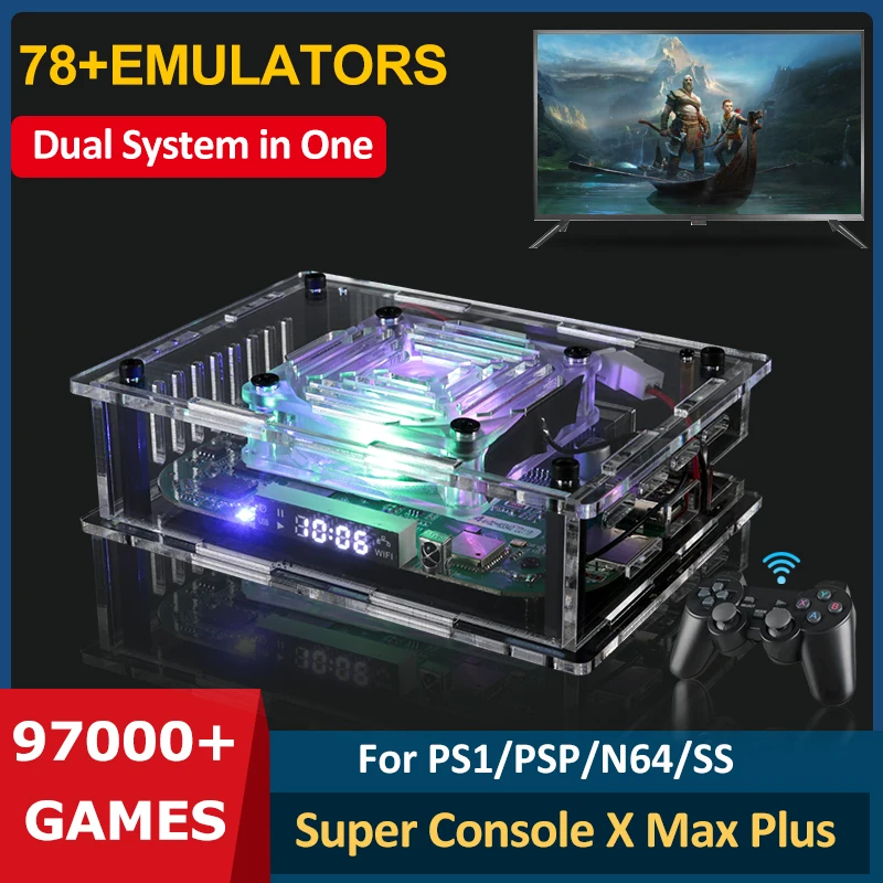 Super Console X Max Plus Video Game Console Built in 97000 Classic Game ...